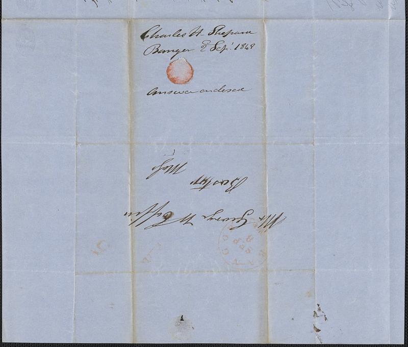 Charles H. Shepard to George Coffin, 2 September 1848 - Digital ...