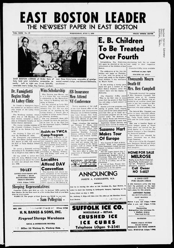East Boston Leader. July 02, 1958 - Digital Commonwealth