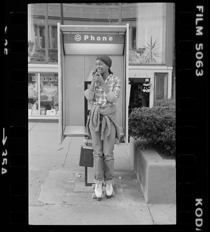 Public phone call, Boylston Street, Back Bay - Digital Commonwealth