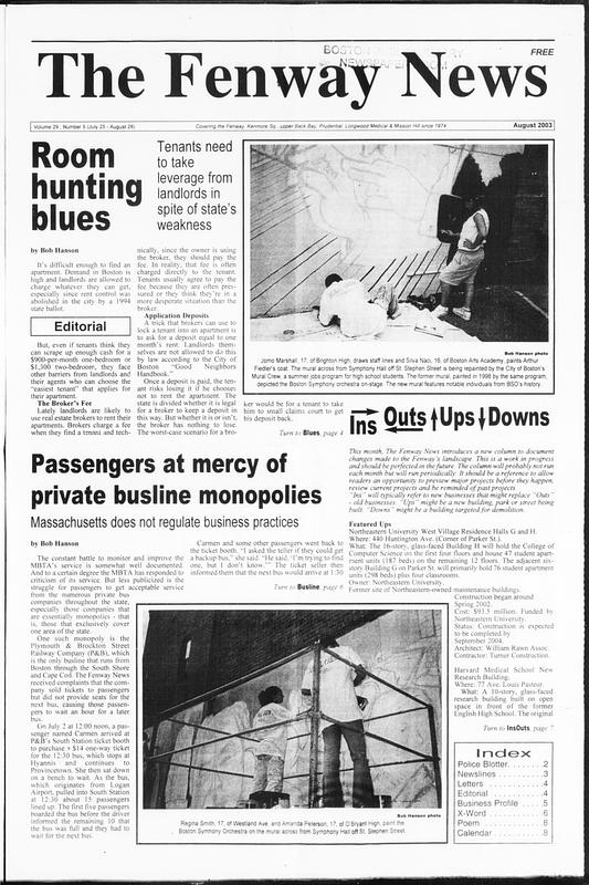The Fenway News. July 25, 2003 - Digital Commonwealth