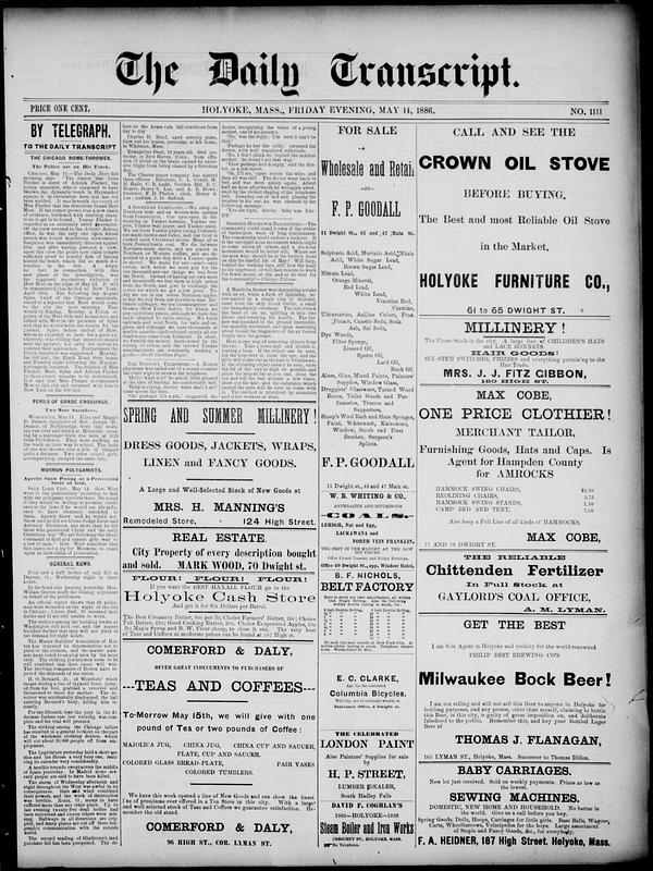 The Daily Transcript. May 14, 1886 - Digital Commonwealth