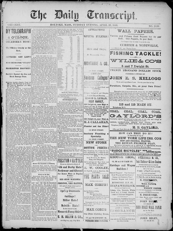 The Daily Transcript. April 23, 1889 - Digital Commonwealth