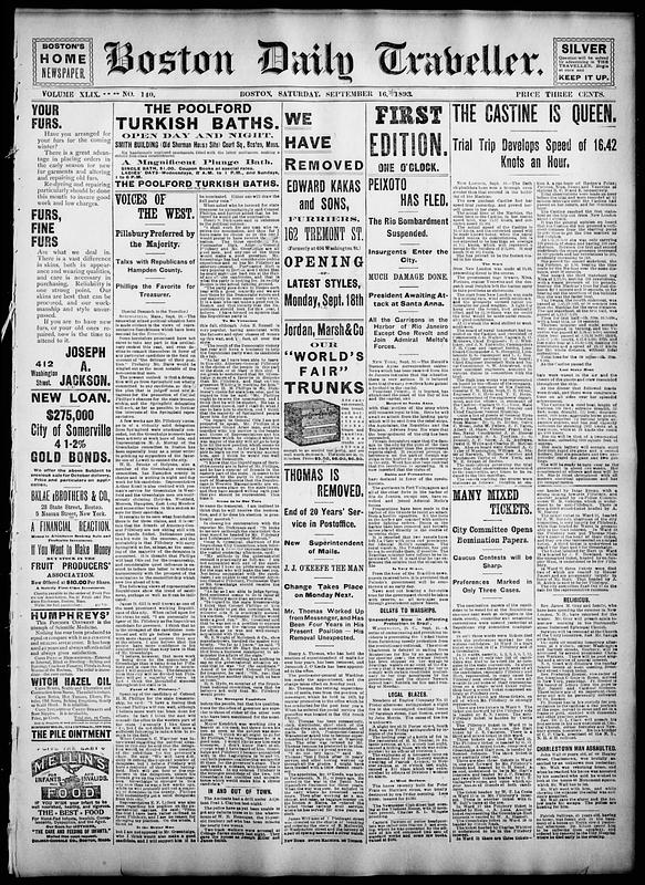 Boston Daily Traveller. September 16, 1893 - Digital Commonwealth