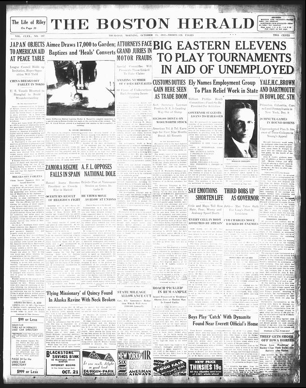 Boston Herald. October 15, 1931 - Digital Commonwealth