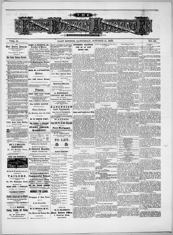 The East Boston Advocate. October 11, 1879 - Digital Commonwealth