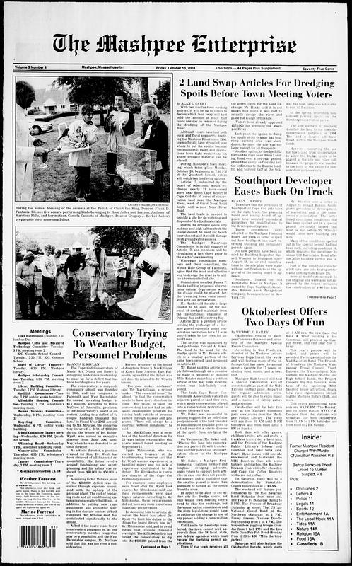 The Mashpee Enterprise. October 10, 2003 - Digital Commonwealth