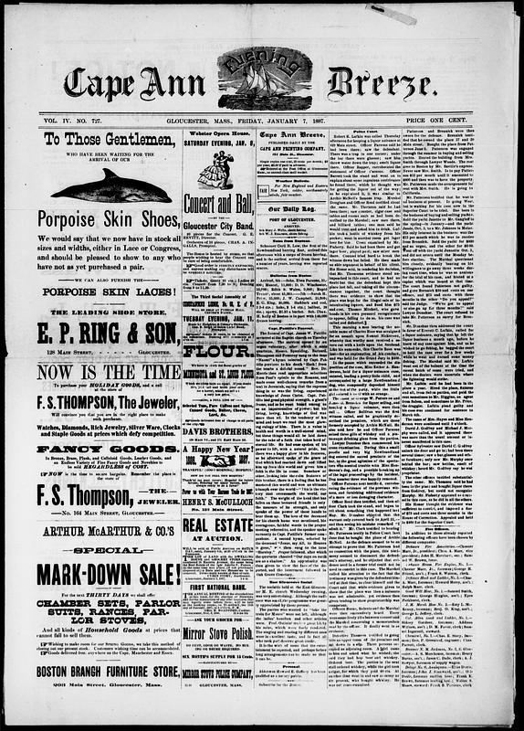 Cape Ann Evening Breeze. January 07, 1887 - Digital Commonwealth