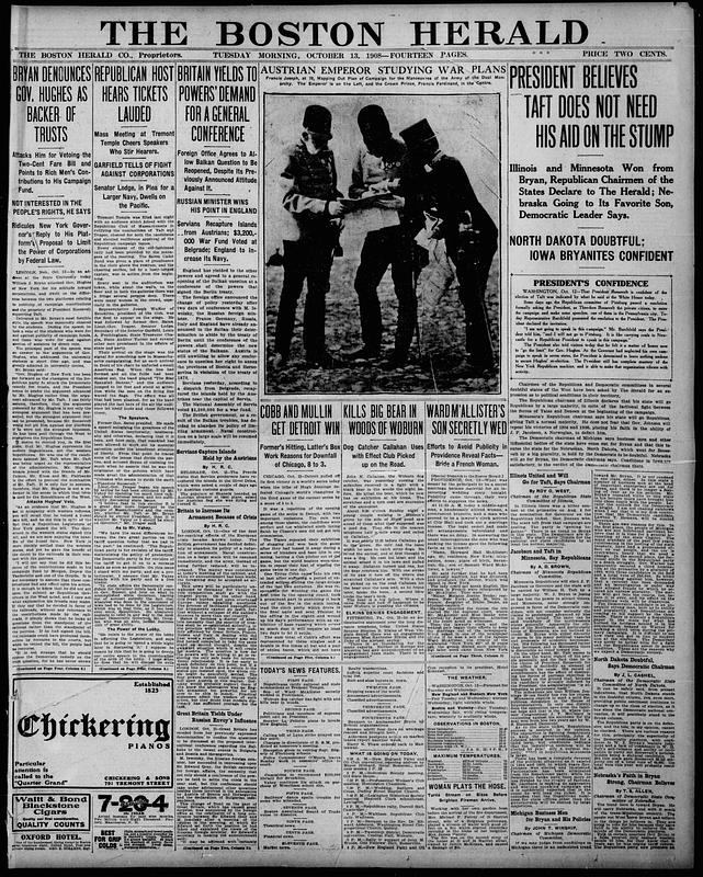 The Boston Herald. October 13, 1908 - Digital Commonwealth