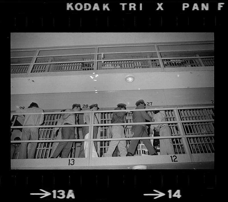 Prisoners searched after cell block riot, Walpole State Prison ...