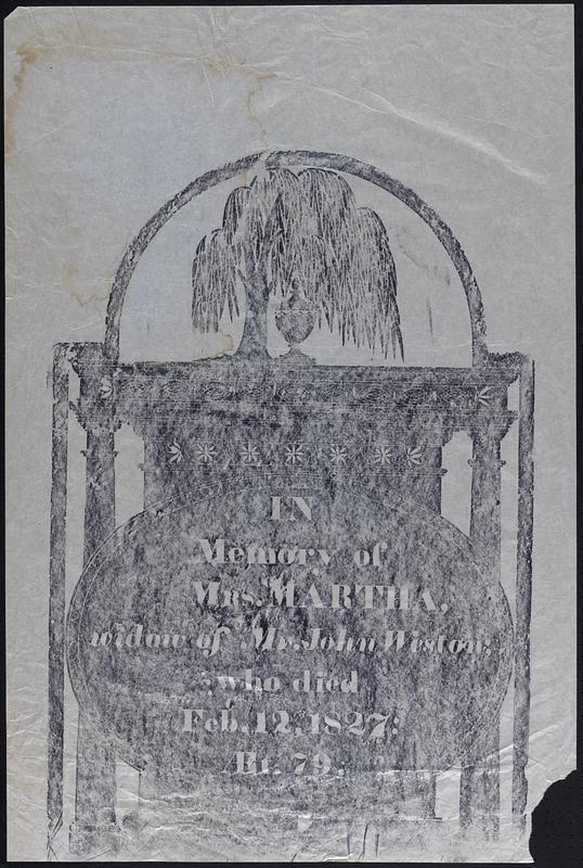 In memory of Mrs. Martha - Digital Commonwealth