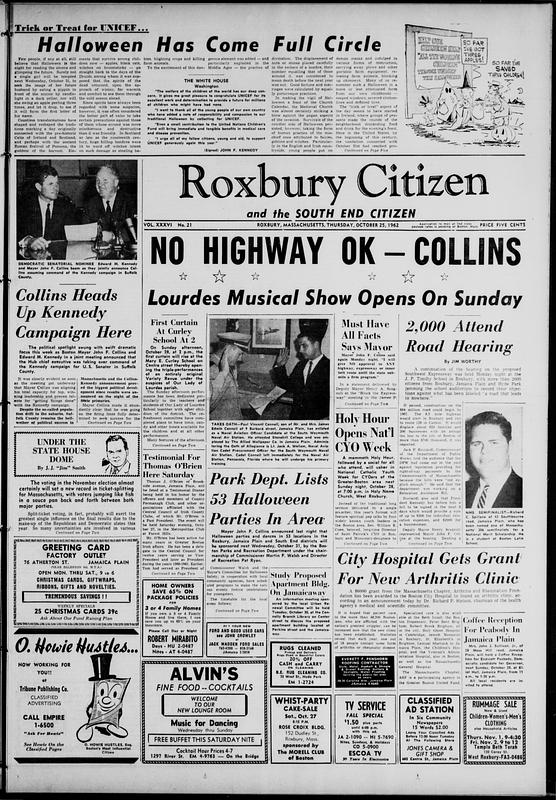 Roxbury Citizen and South End Citizen. October 25, 1962 - Digital ...