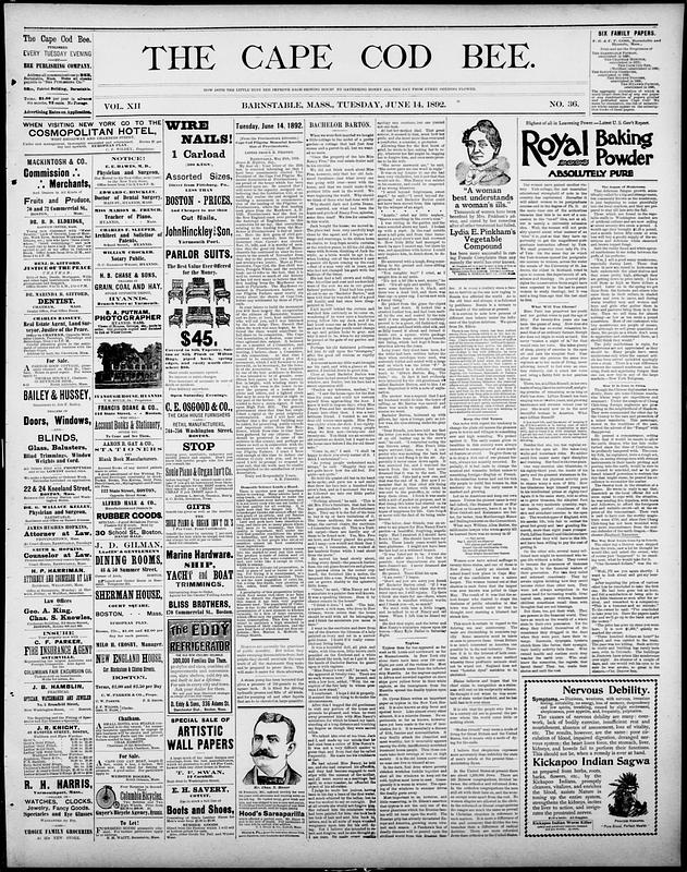 The Cape Cod Bee. June 14, 1892 - Digital Commonwealth
