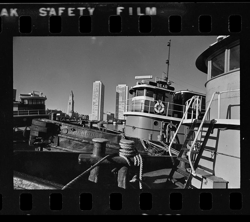 Customs House, Harbor Towers & tugboats, North End waterfront - Digital ...