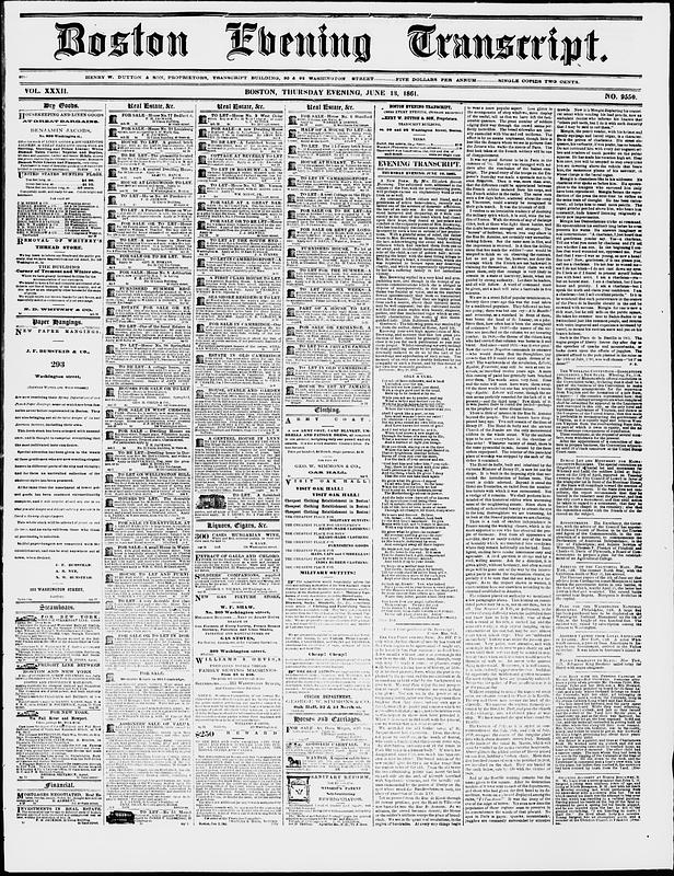 Boston Evening Transcript. June 13, 1861 - Digital Commonwealth