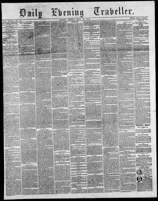 Daily Evening Traveller. May 31, 1872 - Digital Commonwealth