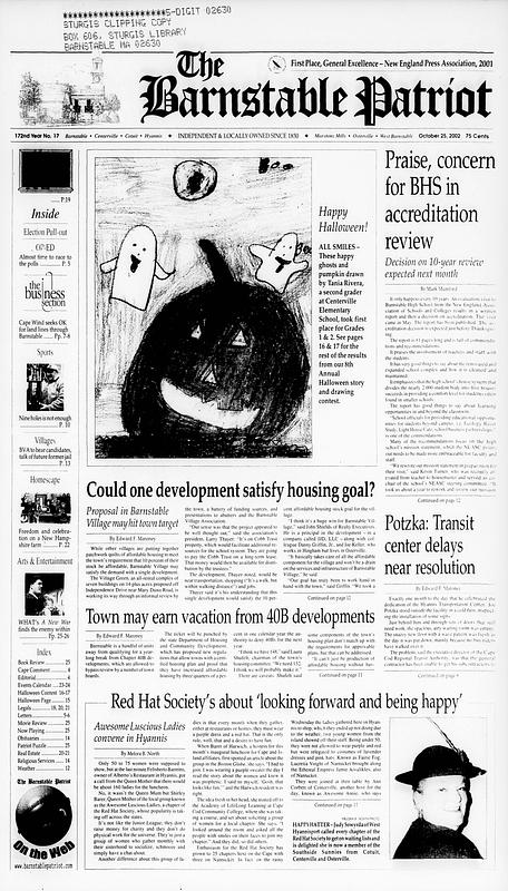 Barnstable Patriot. October 25, 2002 - Digital Commonwealth