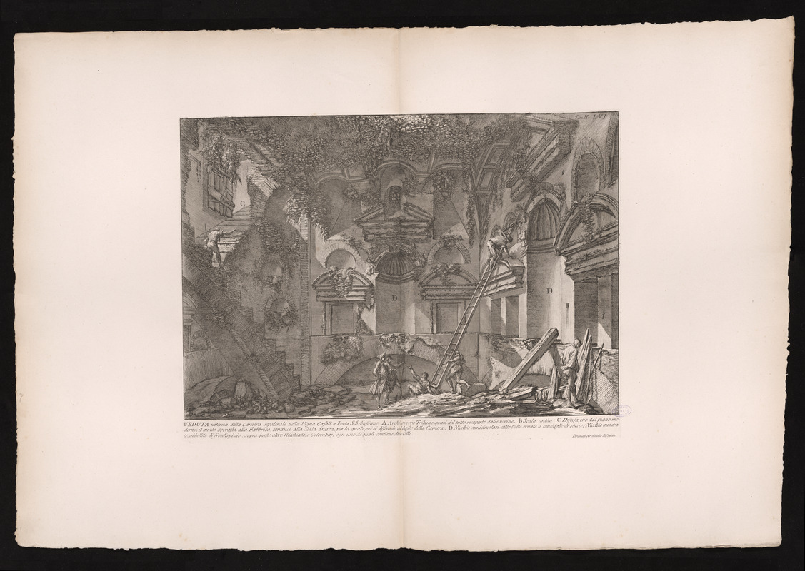 Veduta interna della camera sepolcrale nella Vigna Casali a Porta S ...