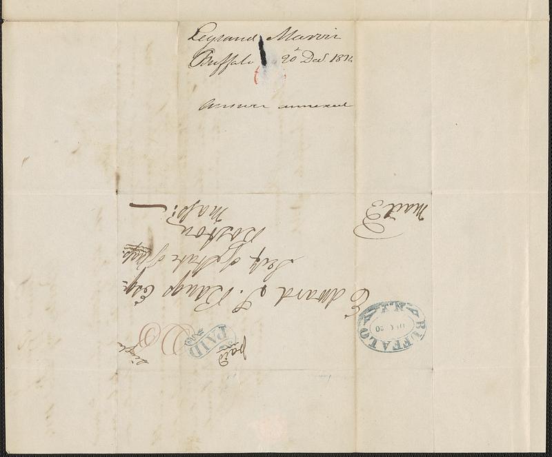LeGrand Marvin to Edward Bangs, 20 December 1834 - Digital Commonwealth