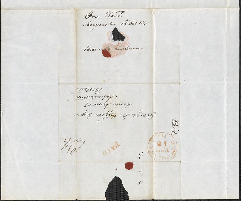 Ira Fish to George Coffin, 15 February 1845 - Digital Commonwealth