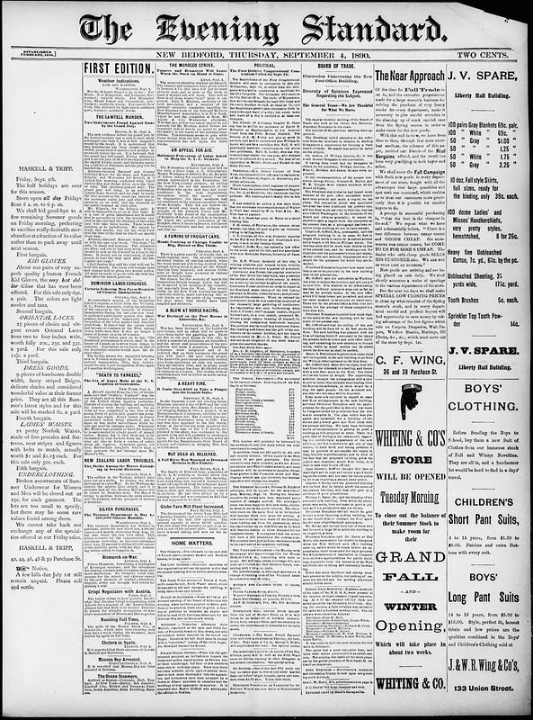Evening Standard. September 04, 1890 - Digital Commonwealth