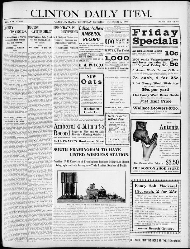 Clinton Daily Item. October 01, 1908 - Digital Commonwealth