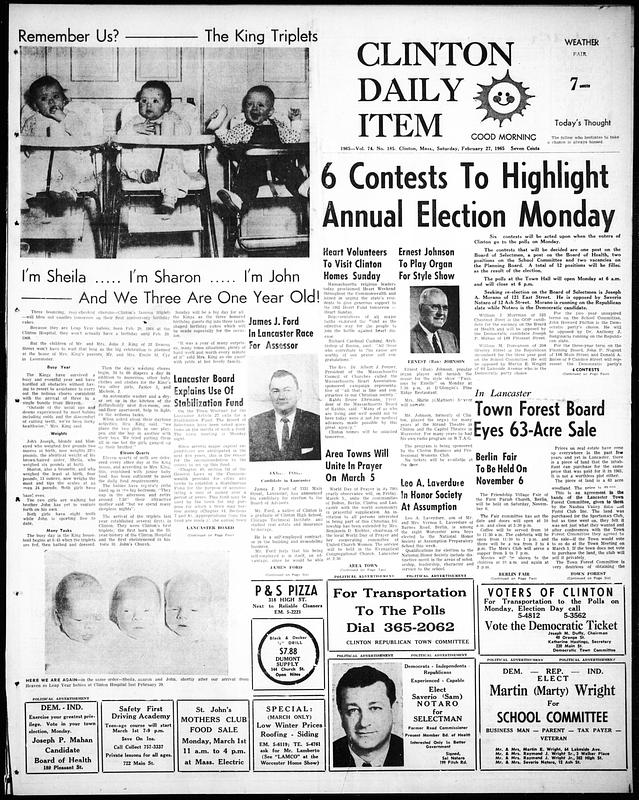Clinton Daily Item. February 27, 1965 - Digital Commonwealth