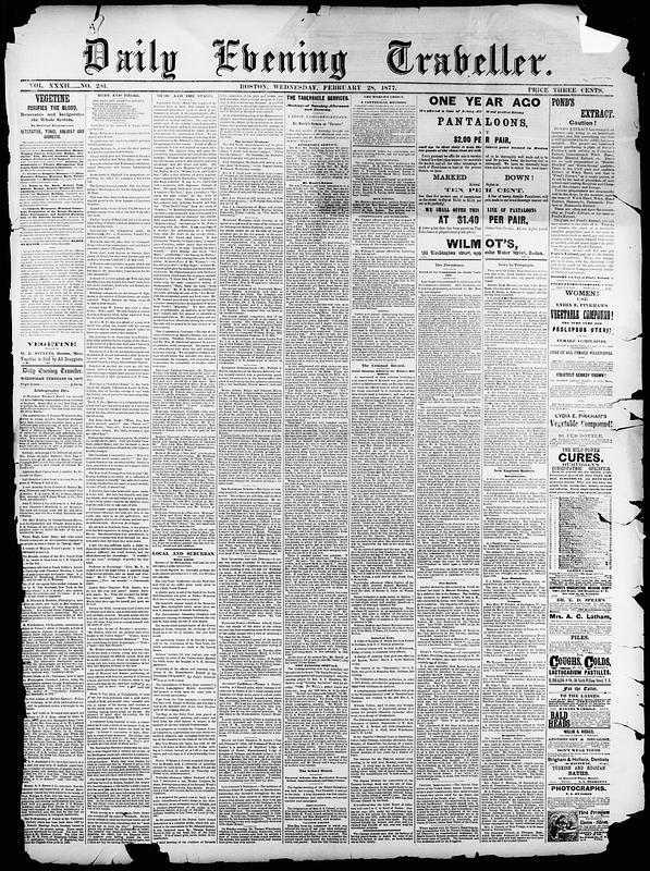 Daily Evening Traveller. February 28, 1877 - Digital Commonwealth