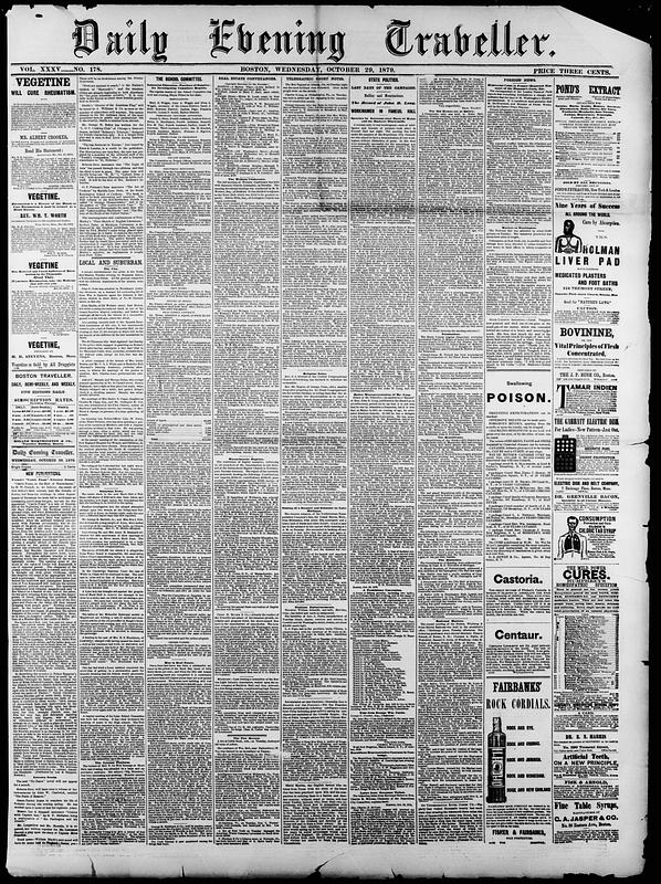 Daily Evening Traveller. October 29, 1879 - Digital Commonwealth