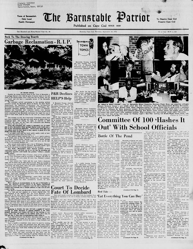 Barnstable Patriot. September 28, 1972 - Digital Commonwealth