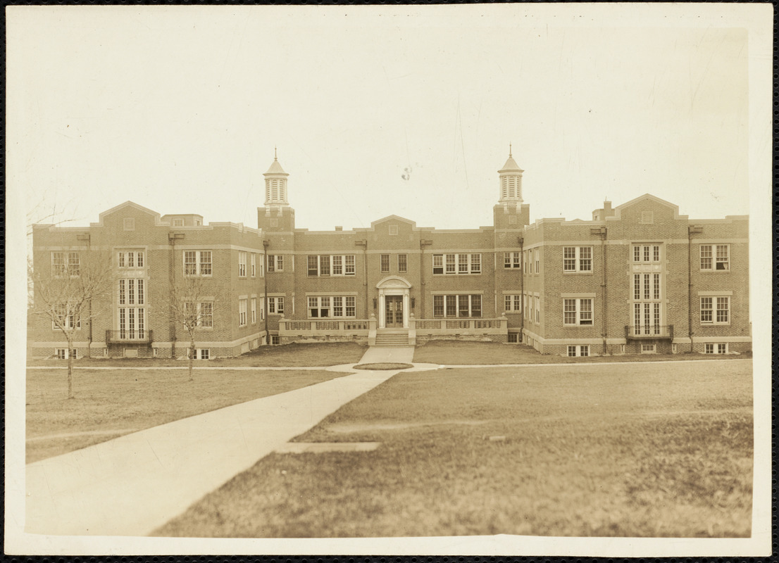 View of buildings on Long Island in Boston Harbor - Digital Commonwealth