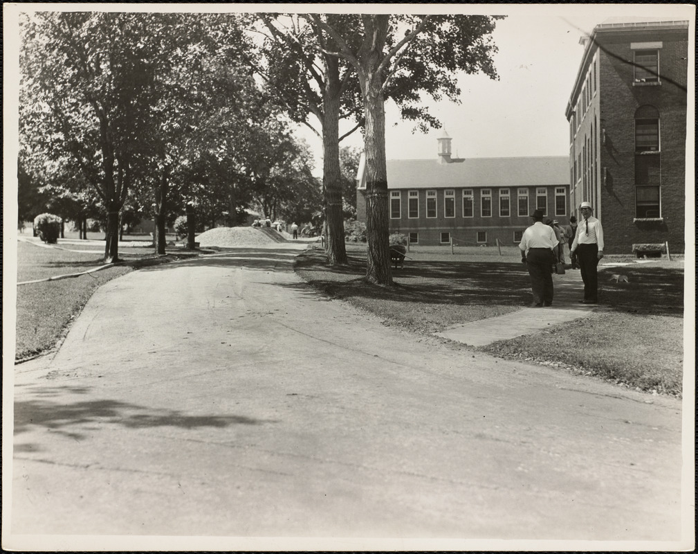 View of road and buildings on Long Island in Boston Harbor - Digital ...