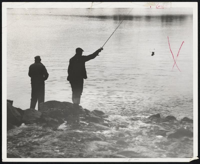 Two people fishing - Digital Commonwealth