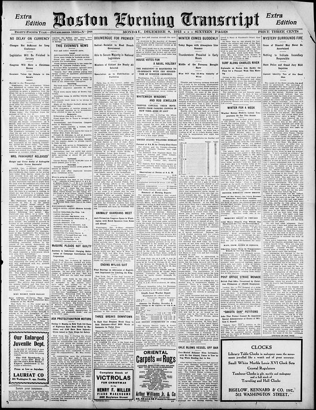 Boston Evening Transcript. December 08, 1913 - Digital Commonwealth