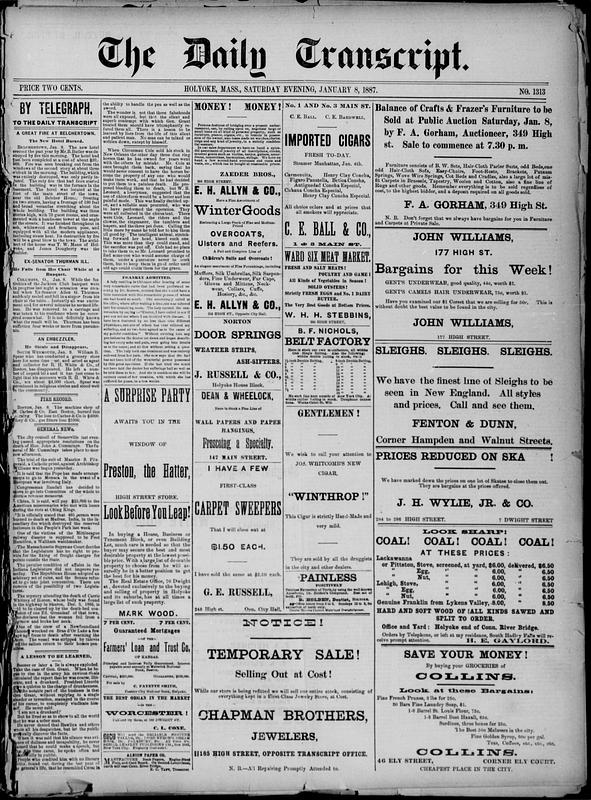 The Daily Transcript. January 08, 1887 - Digital Commonwealth