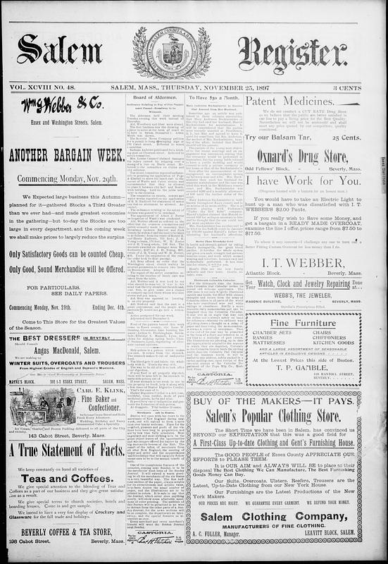 Salem Register. November 25, 1897 - Digital Commonwealth