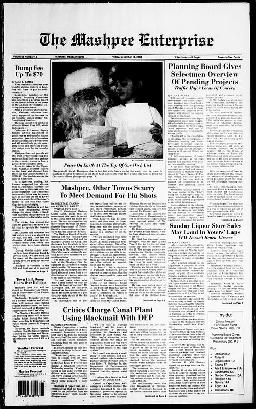 The Mashpee Enterprise. December 19, 2003 - Digital Commonwealth