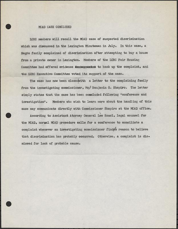 MCAD Case Concluded - Digital Commonwealth