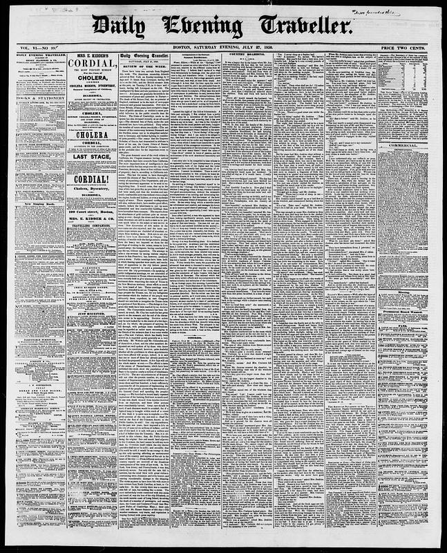 Daily Evening Traveller. July 27, 1850 - Digital Commonwealth