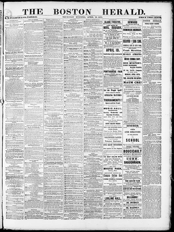 The Boston Herald. April 15, 1875 - Digital Commonwealth