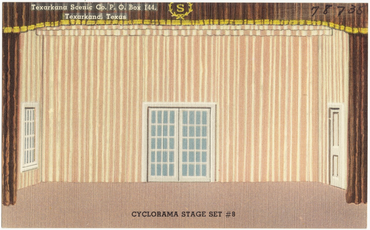 Texarkana Scenic Co., P. O. Box 114, Texarkana, Texas. Cyclorama stage ...