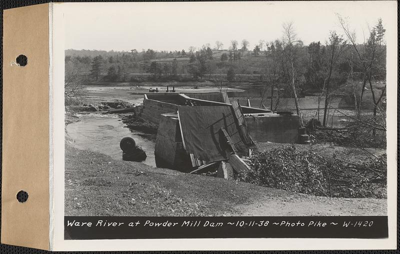 Ware River at Powder Mill dam, Barre, Mass., Oct. 11, 1938 - Digital ...