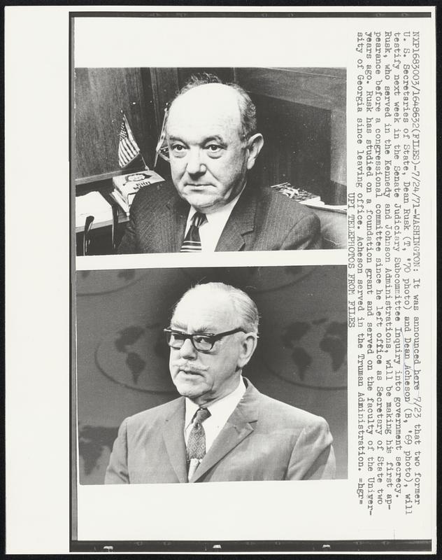 It was announced here 7/23 that two former U.S. Secretaries of State ...