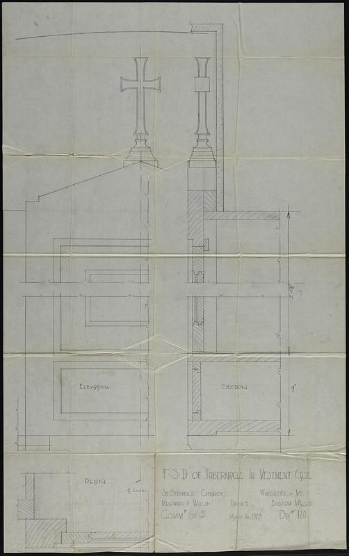 Full-scale drawing of tabernacle in vestment case - Digital Commonwealth