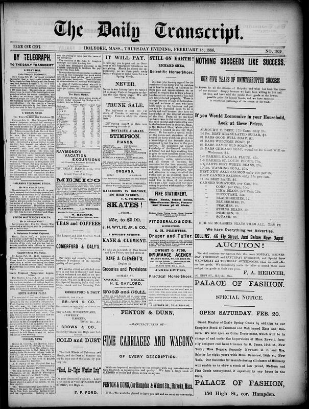 The Daily Transcript. February 18, 1886 - Digital Commonwealth