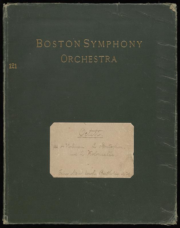 Octet for Strings in E-flat major, Op. 20 - Digital Commonwealth