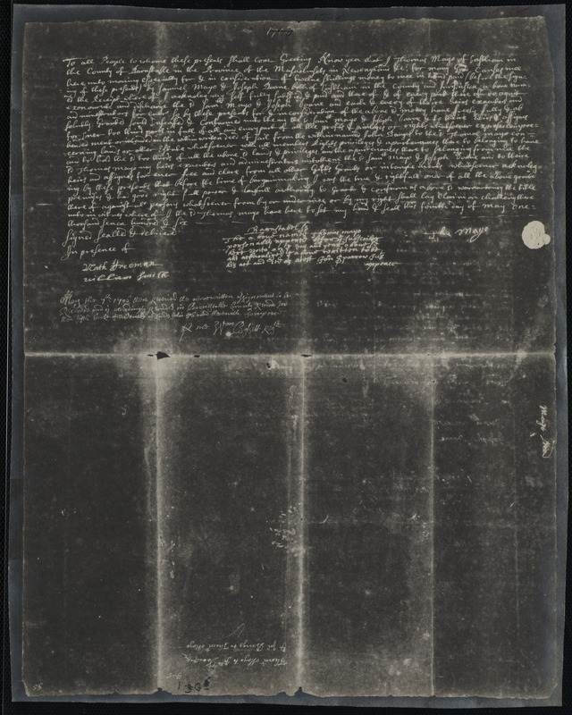 Deed of property in Eastham sold to Samuel Mayo and Joseph Doane of ...