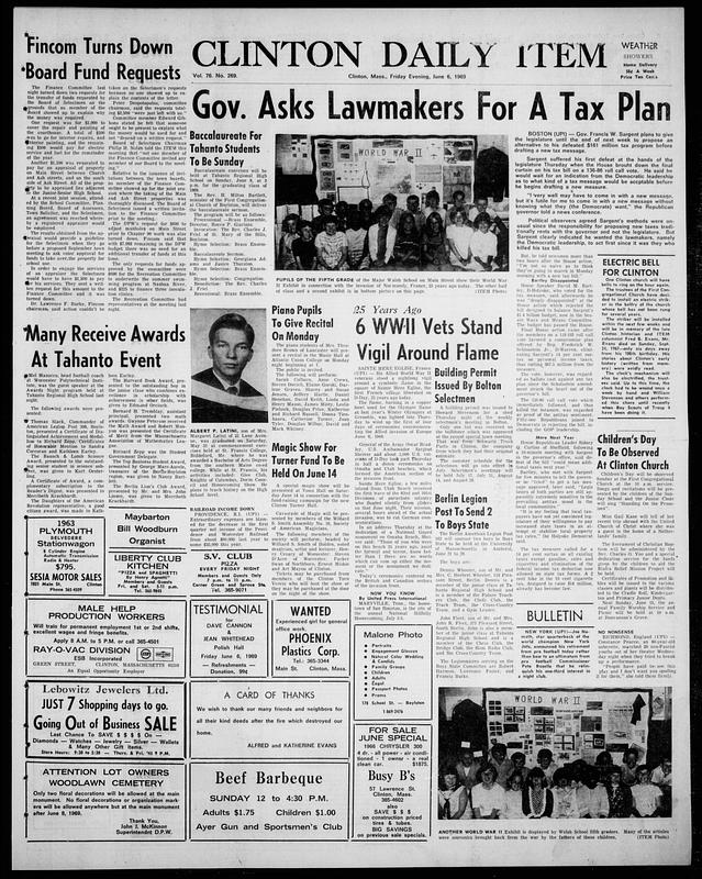 Clinton Daily Item. June 06, 1969 - Digital Commonwealth