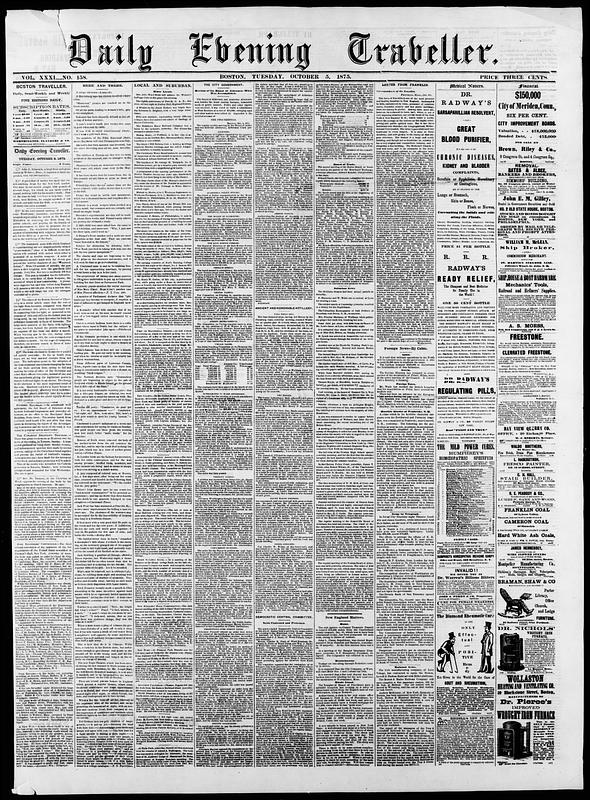 Daily Evening Traveller. October 05, 1875 - Digital Commonwealth