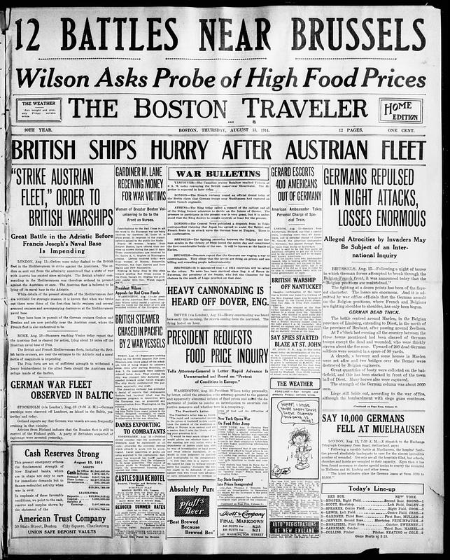 The Boston Traveler. August 13, 1914 - Digital Commonwealth