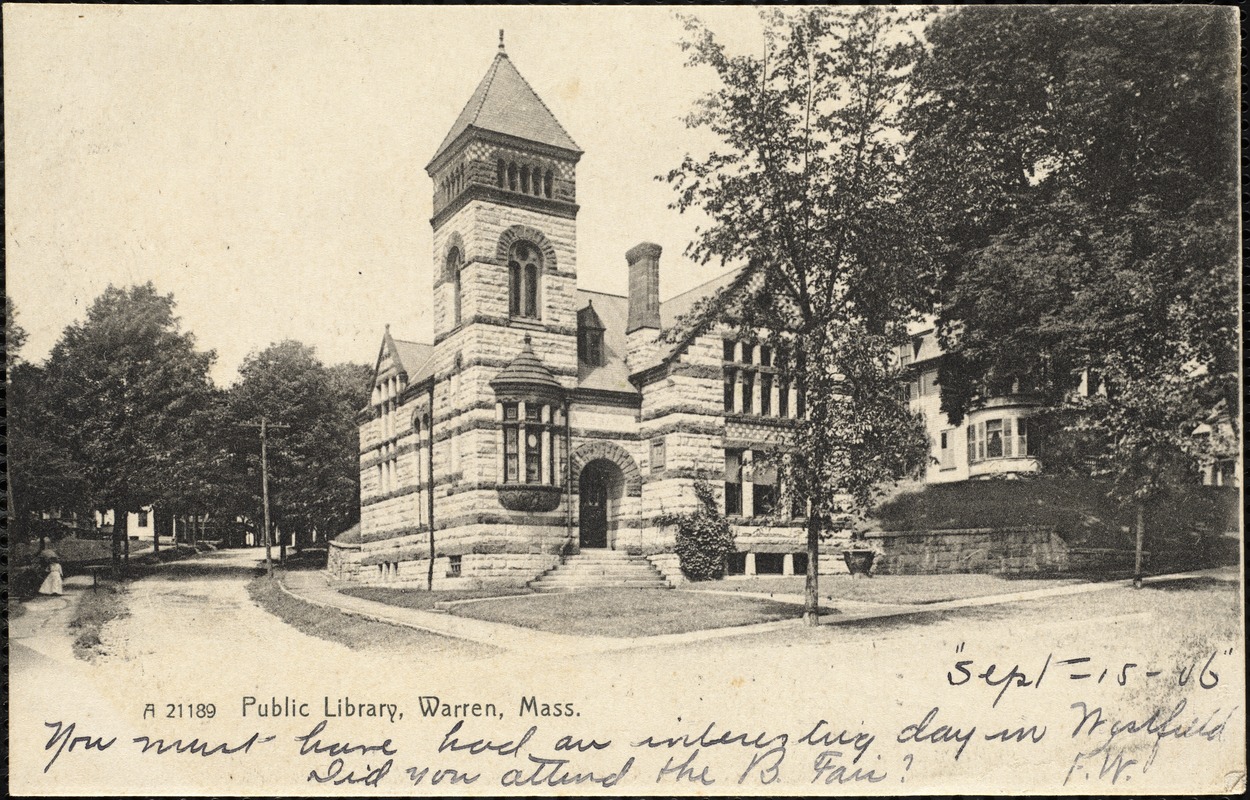 Public library, Warren, Mass. - Digital Commonwealth